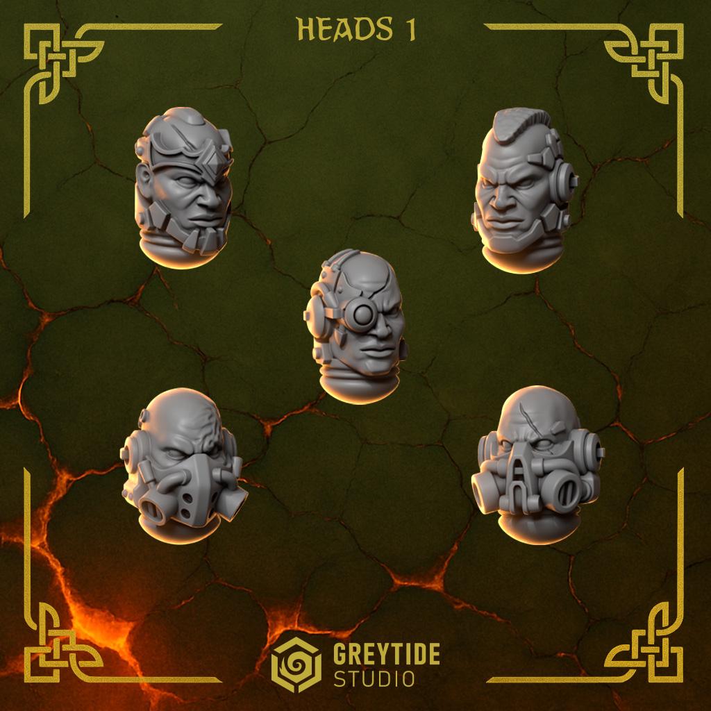 Heads Set 1 | Fire Drakes | GreyTide Studios - Resin Forge Miniatures ...